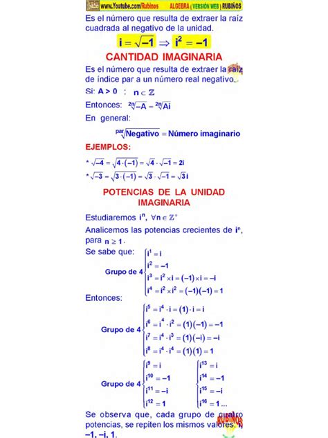 Potencia De Unidad Imaginaria Pdf