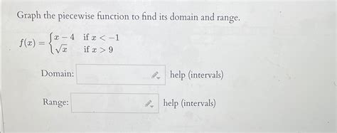 Solved Graph The Piecewise Function To Find Its Domain And