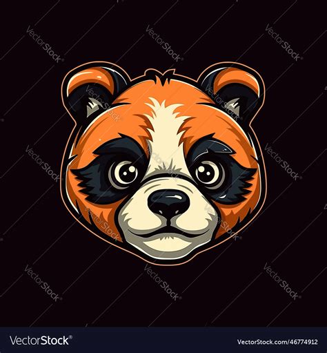 A Logo Of Pandas Head Designed In Esports Style Vector Image