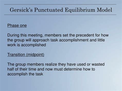Punctuated Equilibrium Model Of Group Development