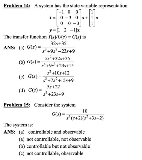 Solved Problem 14 A System Has The State Variable Chegg Com