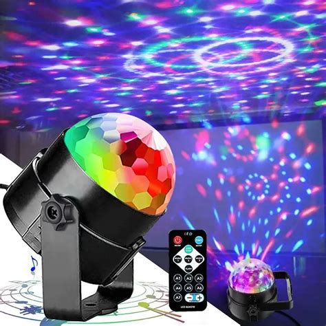 원격 제어 Led 크리스탈 매직 볼 조명 다채로운 음성 활성화 무대 조명 별이 빛나는 밤 미니 레이저 프로젝터 라이트