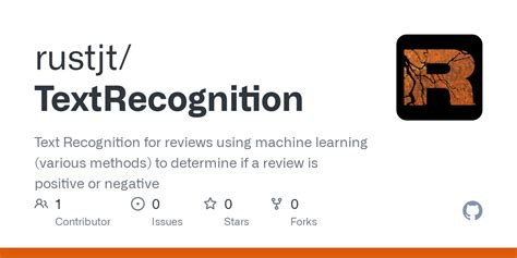 github rustjt textrecognition text recognition for reviews using