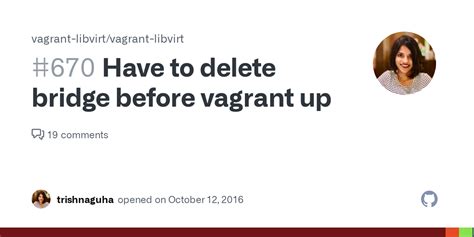 Have To Delete Bridge Before Vagrant Up · Issue 670 · Vagrant Libvirt