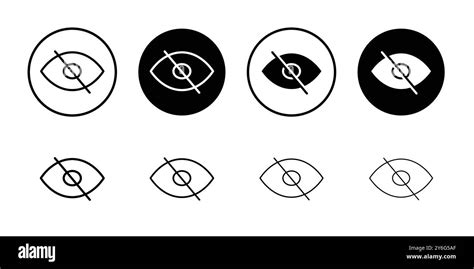Hide Icon Set In Thin Line Outline Style And Linear Vector Sign Stock Vector Image Art Alamy