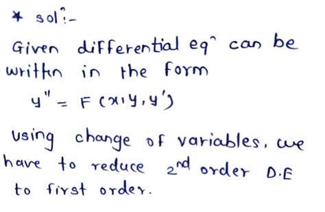 Answered Put The Following Second Order Odes Into The Form Y F X Y Y And De Termine A