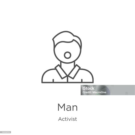 Man Icon Vector From Activist Collection Thin Line Man Outline Icon Vector Illustration Outline