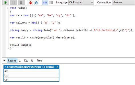 C Search Single Value In Multiple Columns With Linqdynamiccore
