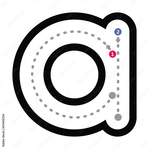 Tracing Alphabet Letter A Lowercase Prewriting Dotted Line Element For Kindergarten And