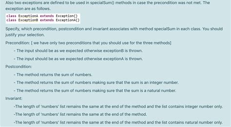 Solved A Set Of Invariants Preconditions And Postconditions