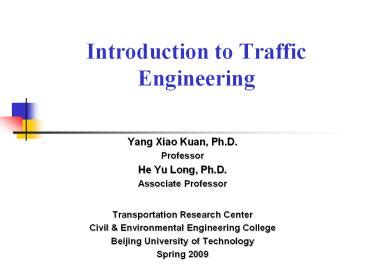 Introduction To Traffic Engineering Presentation Free To View