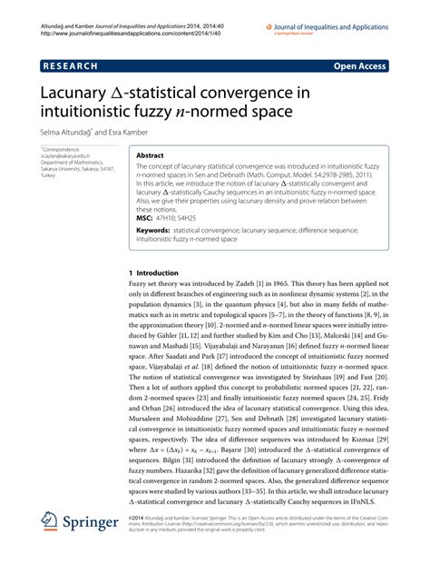 Pdf Lacunary Δ Statistical Convergence In Intuitionistic Fuzzy N Normed Space