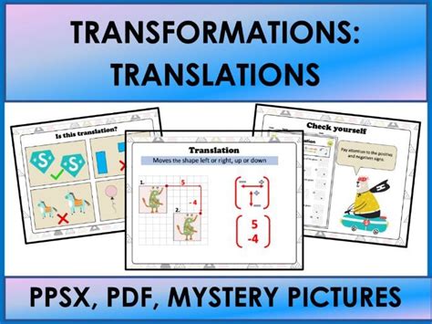 Transformations Geometry Bundle Rotation Reflection Translations Enlargement Mixed