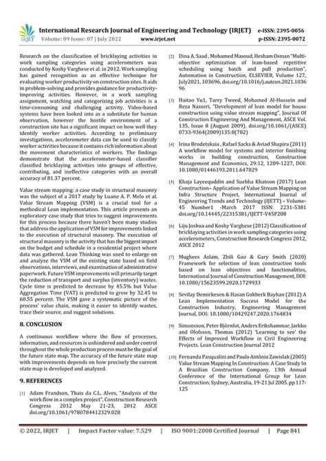 Study Of Lean Construction Tools For Workflow Improvement A Review Pdf