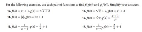 Solved For The Following Exercises Use Each Pair Of