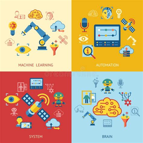 Digital Vector Machine Learning Stock Illustration Illustration Of Brain Concept