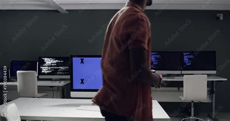 Coding Virtual Computer Screen And Man Programming Server Online