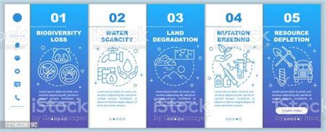 환경 문제 온보딩 모바일 웹 페이지 벡터 템플릿 선형 일러스트와 응답 스마트 폰 웹 사이트 인터페이스 아이디어 웹 페이지 연습 단계 화면입니다 색상 컨셉 0명에 대한 스톡