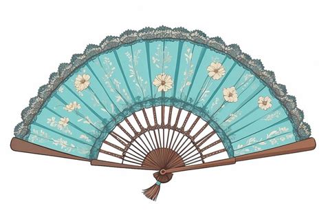 Elegant 18th And 19th Century Open Hand Fan With Lace Tassel And Floral