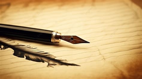 Quill Pen On Vintage Parchment Background Paper Scroll Old Scroll Parchment Scroll Background