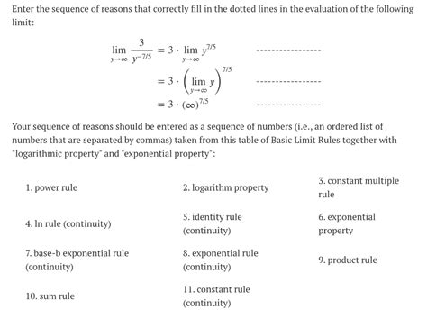 enter the sequence of reasons that correctly fill in