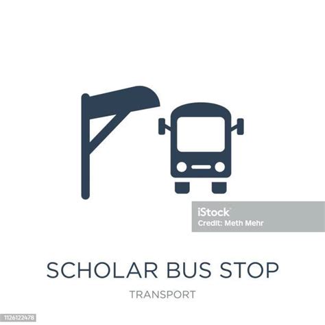 흰색 바탕에 학자 버스 정류장 아이콘 벡터 학자 버스 정류장 유행 가득 전송 컬렉션 학자 버스 정류장 벡터 일러스트 레이 션에서 아이콘 교육에 대한 스톡 벡터 아트 및 기타