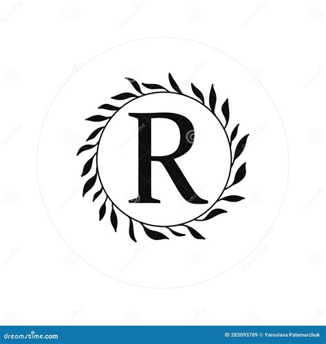 Letter R Initials With Round Floral Frames Vector Monogram Logo Cricut File Stock Vector