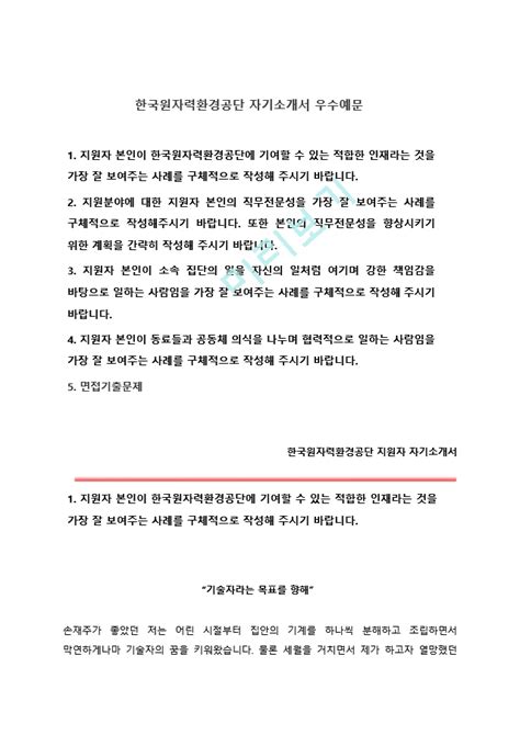한국원자력환경공단 인턴기술직 자기소개서 합격예문 면접기출문제 한국원자력환경공단자소서첨삭항목 올립니다 자료 Rj 자동차 구조와 제작 그 결과