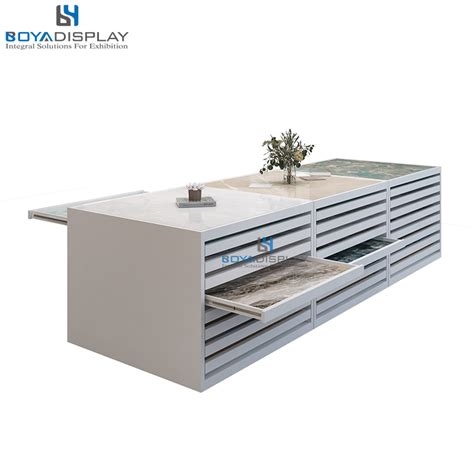 Tile Display Stone Marble Quartz Stone Drawer Display Cabinet