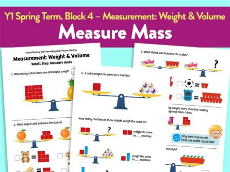 Y1 Spring Term Block 4 Measurement Weight And Volume Measure Mass Teaching Resources