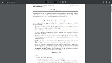 Solved Word Frequency In This Assignment You Will Perform Chegg