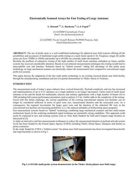 pdf electronically scanned arrays for fast testing of large antennas