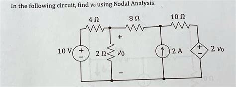 solved in the following circuit find vo using nodal analysis 40Î