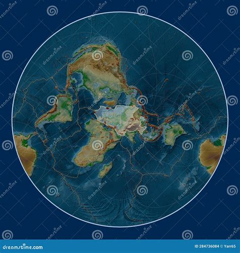Eurasian Tectonic Plate Physical Lagrange Oblique Volcanoes A Stock Illustration