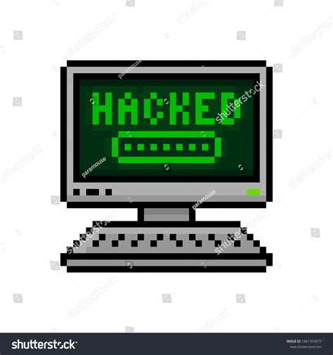 Pixel Art 8bit Hacked Computer Hacking Stock Vector Royalty Free 1861310077 Shutterstock