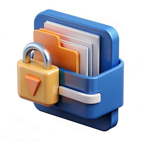 3d Computer And Secure Confidential Files Folder With Paper Documents Access Data Files Security