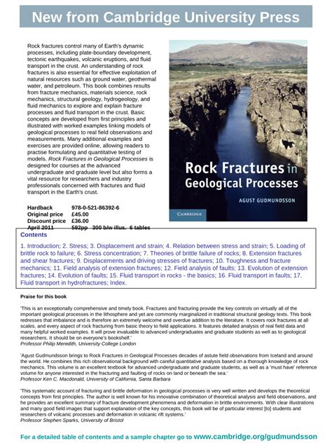 Pdf Rock Fractures In Geologic Processes