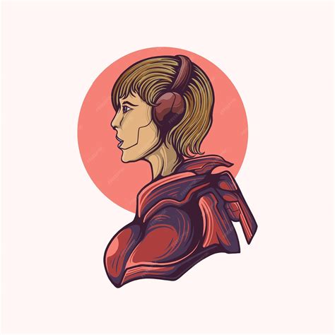 Premium Vector Female Robot Logo Vector Illustration