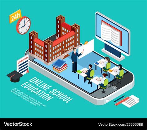 Education Isometric Concept Royalty Free Vector Image