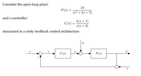 Solved Consider The Open Loop Plant 10 Ps S2 2s 5