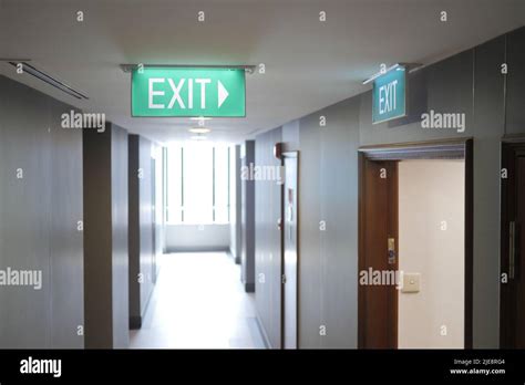 Building Emergency Exit With Exit Sign Stock Photo Alamy