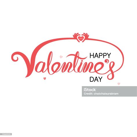 해피 발렌타인 인쇄 술 Posterhandwritten 서 예 Textvalentines 낭만주의 인사말 카드 로고 레트로