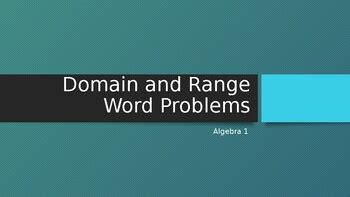 Linear Domain And Range Word Problems PowerPoint By Krista Gurnett