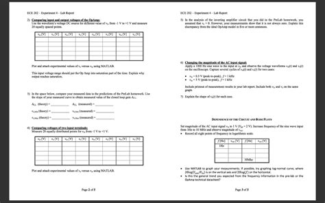 Solved ECE Experiment Lab Report LAB IV OPERATIONAL Chegg Com