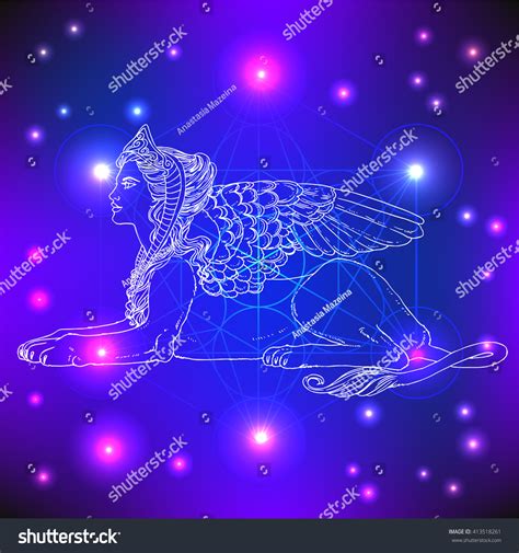 Sphinx Mythical Creature Head Human Body Stock Vector Royalty Free 413518261 Shutterstock