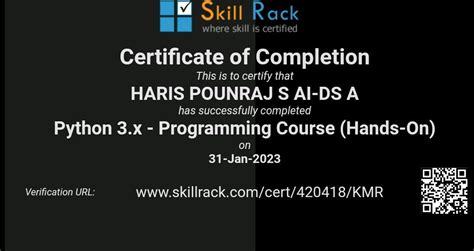 haris pounraj on linkedin i am happy to share that i have completed