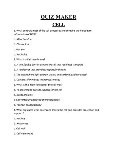 Quiz Maker Docx