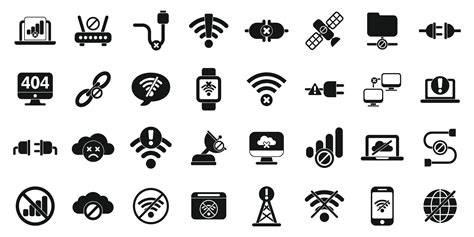 Lost Connection Icons Set Simple Vector Antenna Signal 27151666 Vector Art At Vecteezy