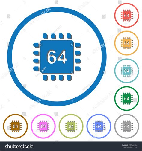 Microprocessor 64 Bit Architecture Flat Color Stock Vector Royalty Free 1373502404 Shutterstock