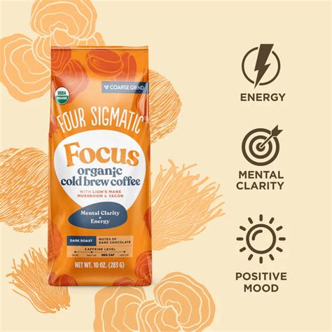Four Sigmatic Organic Dark Roast Cold Brew Ground Coffee With Lions